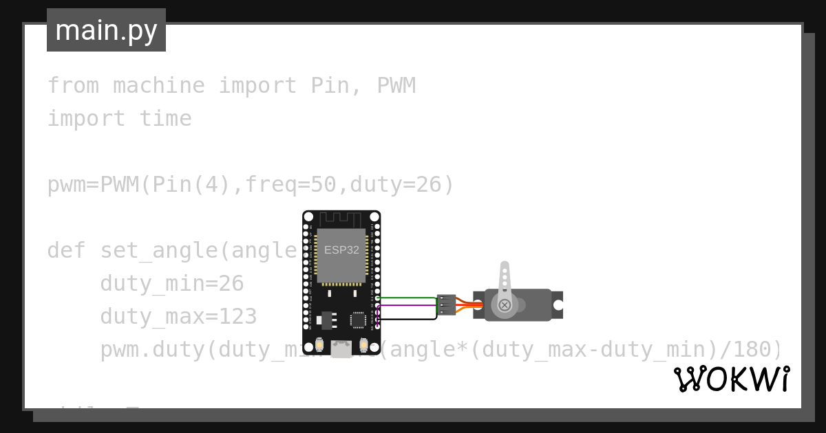 Modulo Servo Wokwi Esp32 Stm32 Arduino Simulator