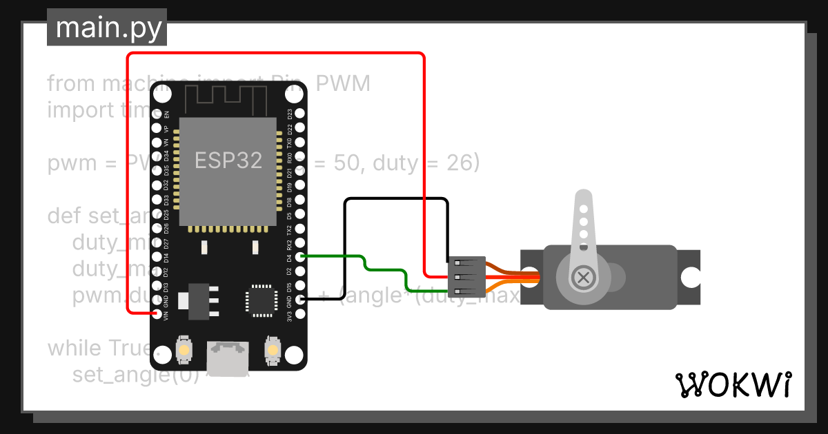 Servo motore angolo Wokwi ESP32 STM32 Arduino Simulator