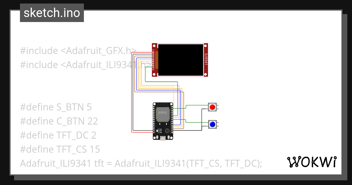 TFT Project - Wokwi ESP32, STM32, Arduino Simulator