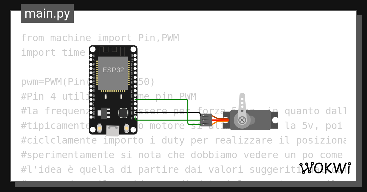 Servomotore Wokwi Esp32 Stm32 Arduino Simulator