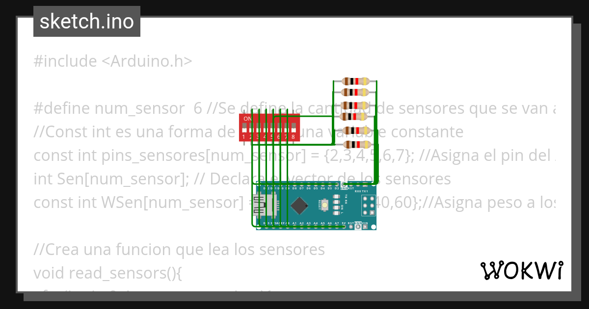 Seguidor de Linea - Wokwi Arduino and ESP32 Simulator
