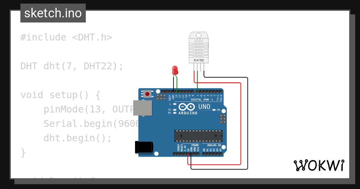 Dth Led On Temp Wokwi Esp32 Stm32 Arduino Simulator