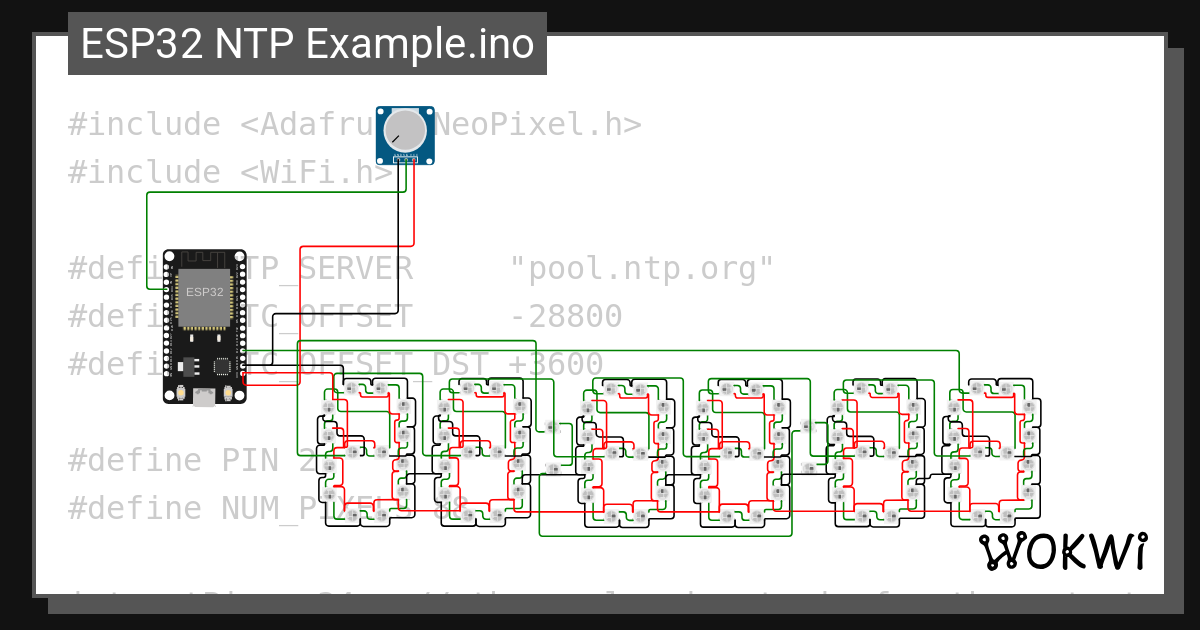Neopixel Clock 20 Wokwi Esp32 Stm32 Arduino Simulator 2278