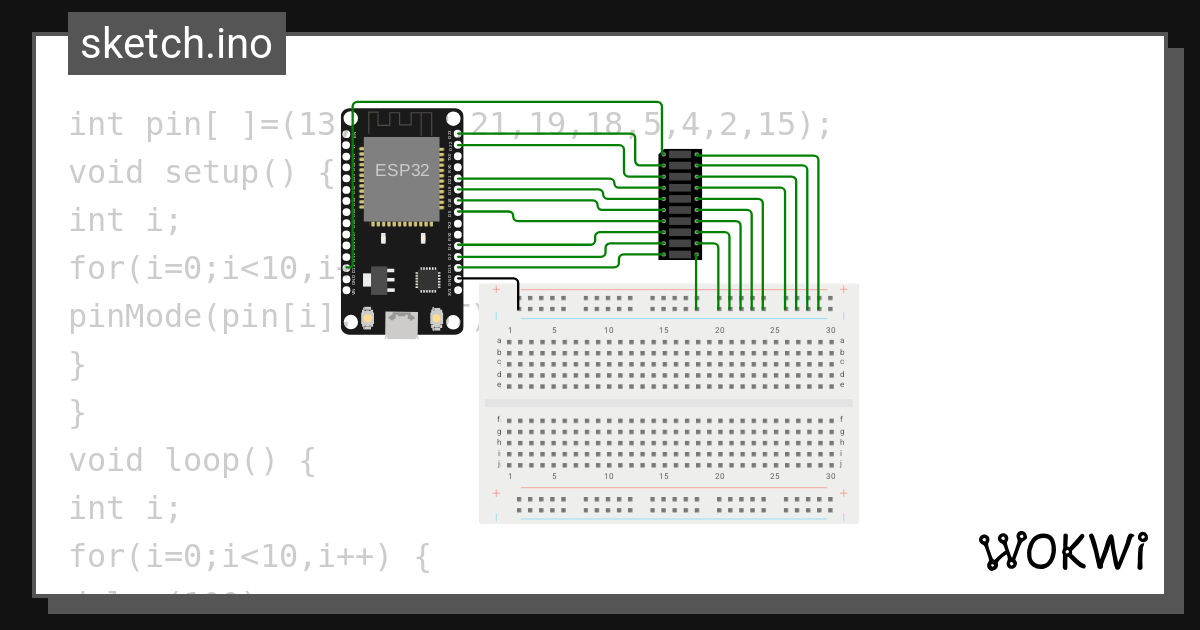 按鍵 多個led燈 Wokwi Esp32 Stm32 Arduino Simulator 4779