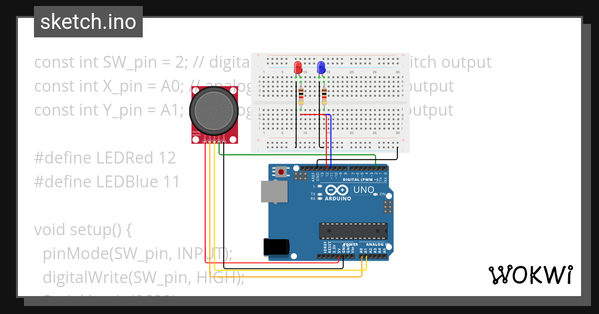 Analog Stick Lights - Wokwi ESP32, STM32, Arduino Simulator