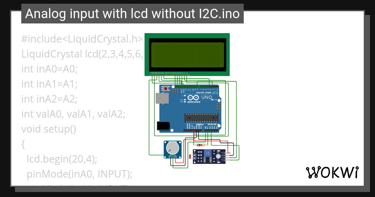 analog input with lcd without I2C - Wokwi Arduino and ESP32 Simulator