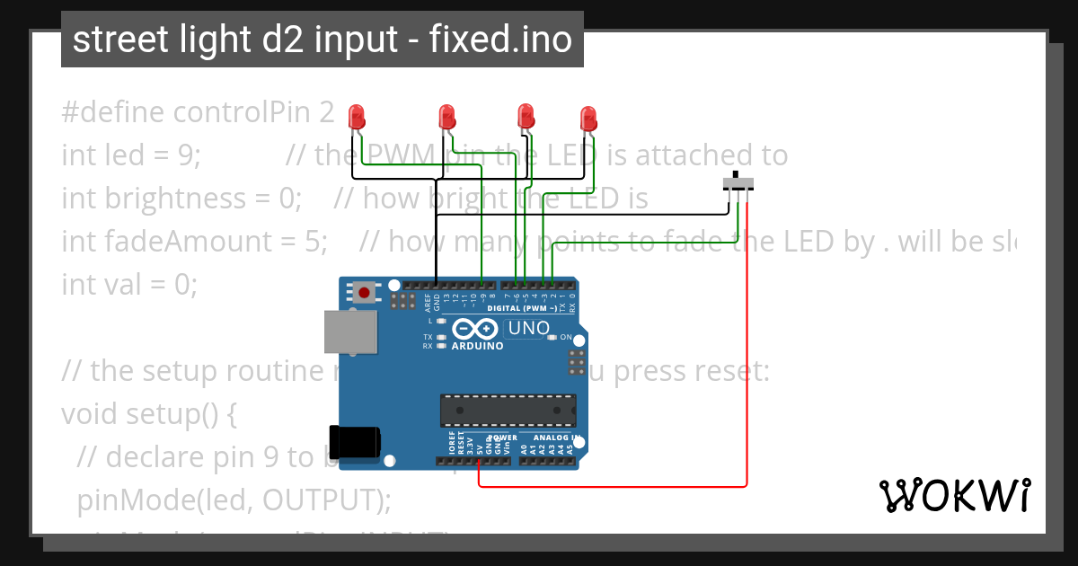Street light project - Wokwi ESP32, STM32, Arduino Simulator