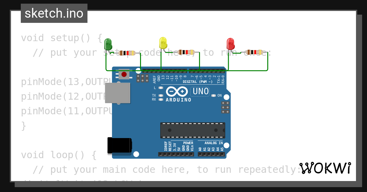 Traffic Light 🚦🚦 Wokwi Esp32 Stm32 Arduino Simulator 1115