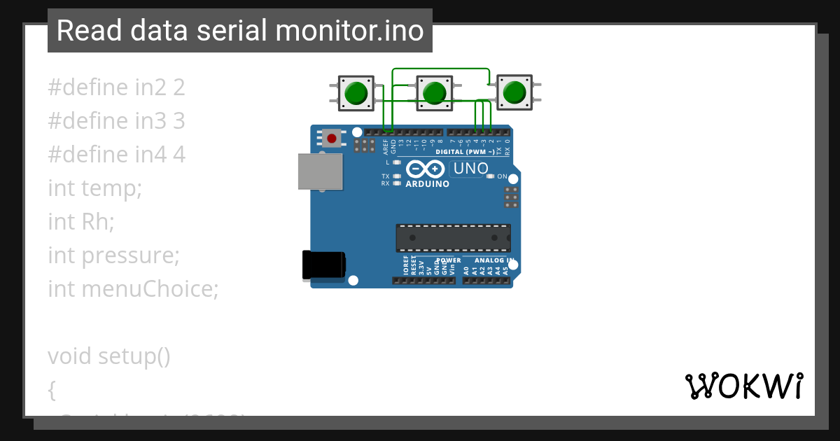 Read data serial monitor - Wokwi ESP32, STM32, Arduino Simulator