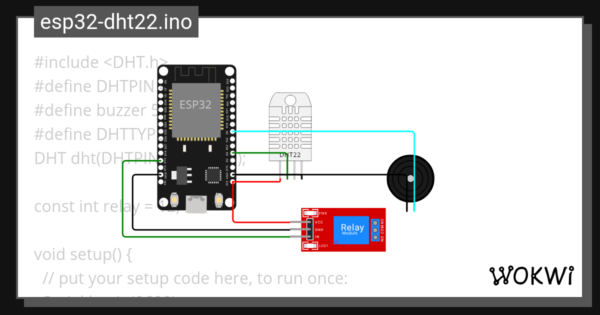 DHT22 - Wokwi ESP32, STM32, Arduino Simulator