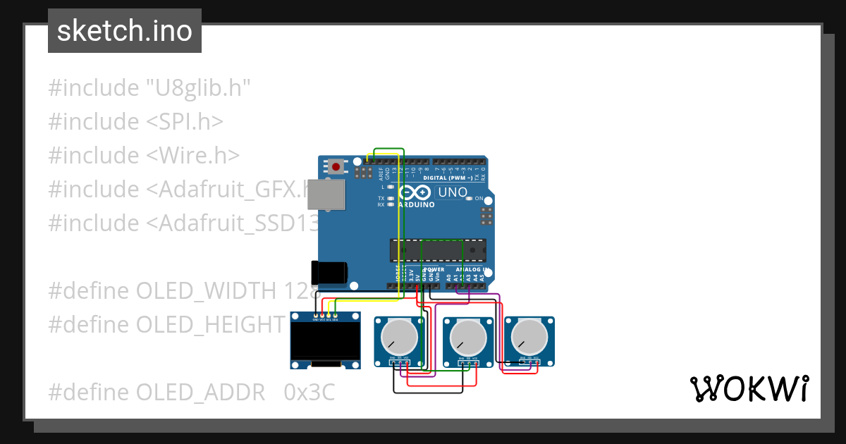 fuel pressure oled v3 potentiometers Copy - Wokwi ESP32, STM32, Arduino Simulator