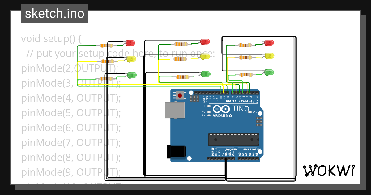 Traffic Light System - Wokwi ESP32, STM32, Arduino Simulator