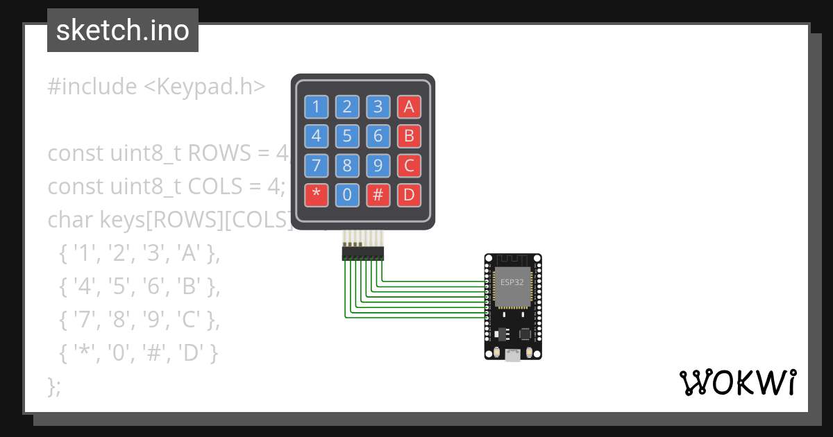 Keypad - Wokwi ESP32, STM32, Arduino Simulator