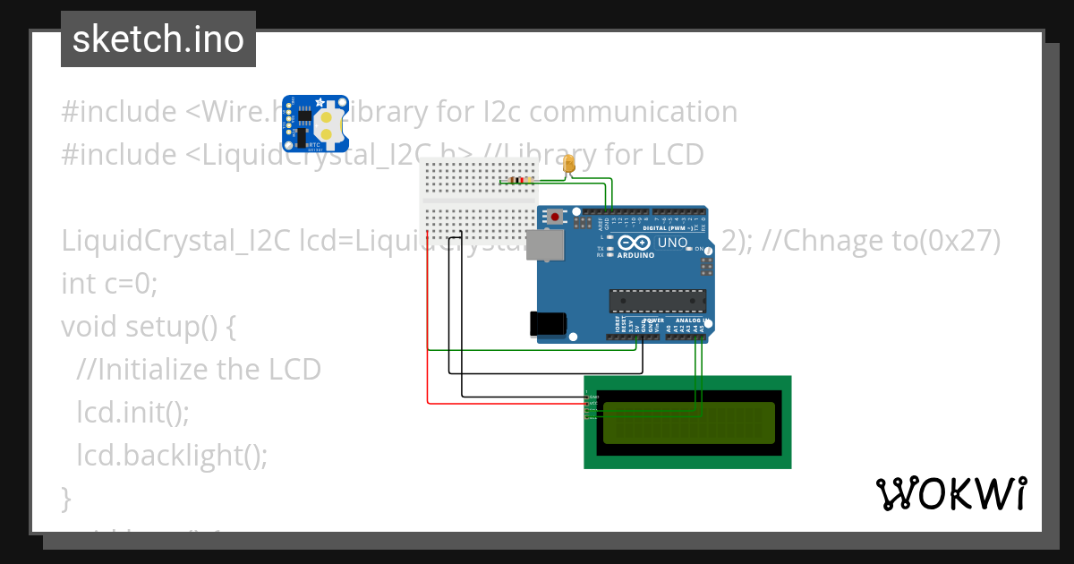lcd and arduino - Wokwi ESP32, STM32, Arduino Simulator