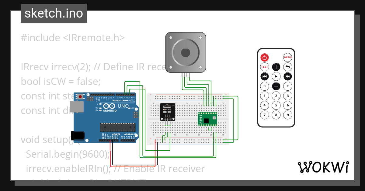 Windshield with stepper driver (A4988) - Wokwi Arduino and ESP32 Simulator