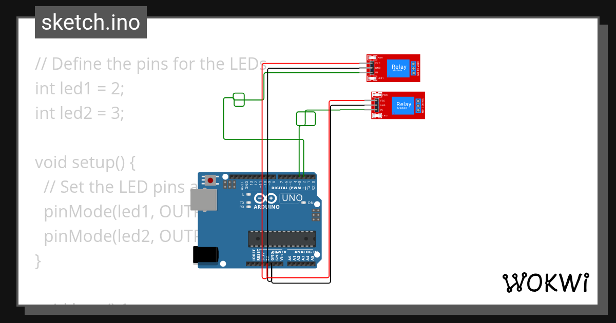 police flasher [diode dabne - Wokwi ESP32, STM32, Arduino Simulator