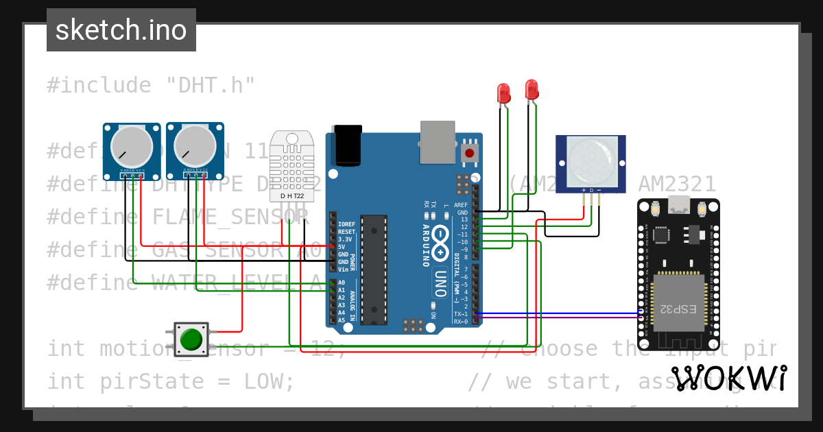 Iot Based Smart Home Safety And Security Wokwi Esp32 Stm32 Arduino 5947