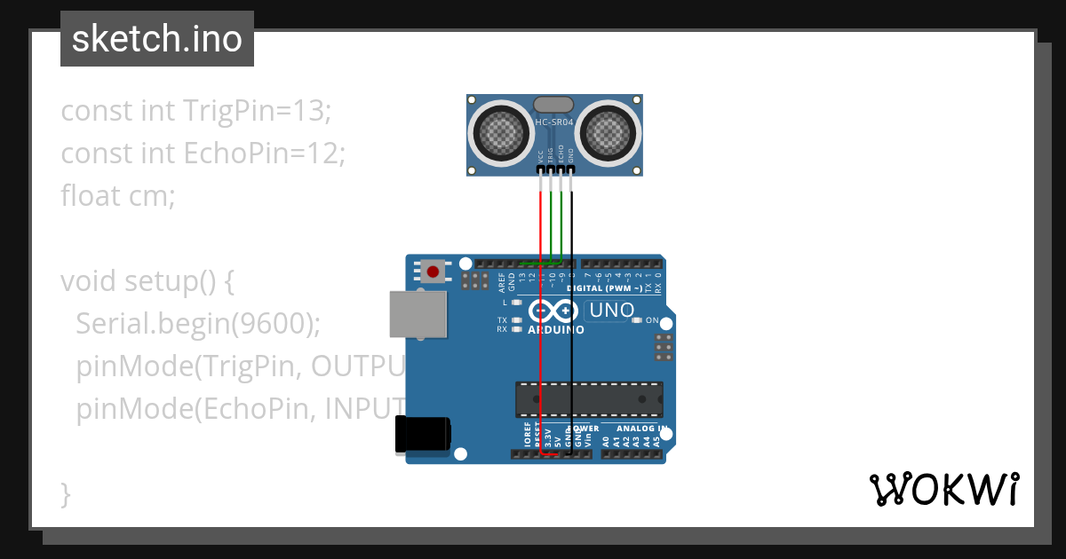 超声波传感器 Copy Wokwi Esp32 Stm32 Arduino Simulator