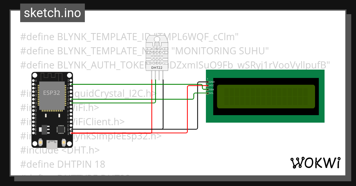 MONITORING SUHU - Wokwi ESP32, STM32, Arduino Simulator