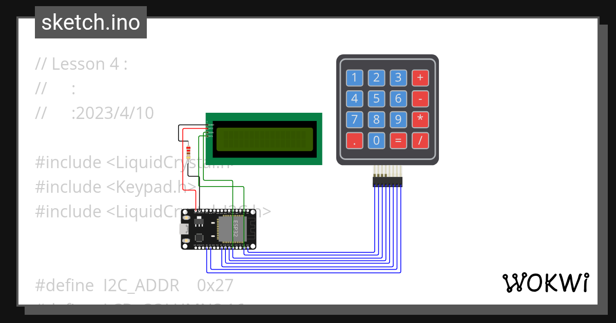 I2C_程式設計_計算機.ino - Wokwi ESP32, STM32, Arduino Simulator