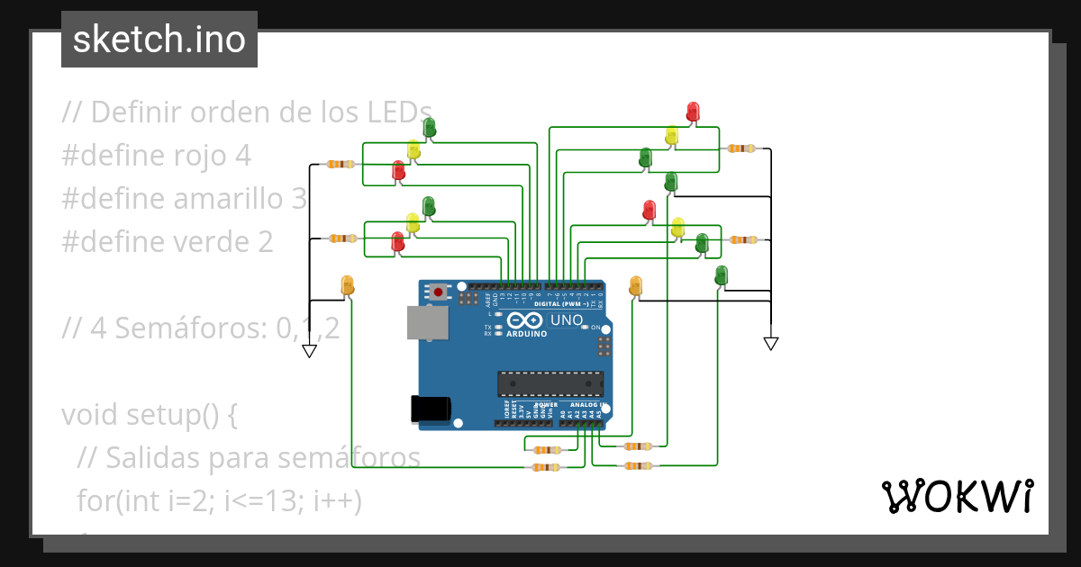 trafficlight simple - Wokwi ESP32, STM32, Arduino Simulator