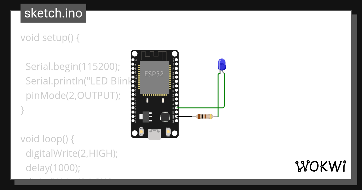 Led Blink Wokwi Esp32 Stm32 Arduino Simulator