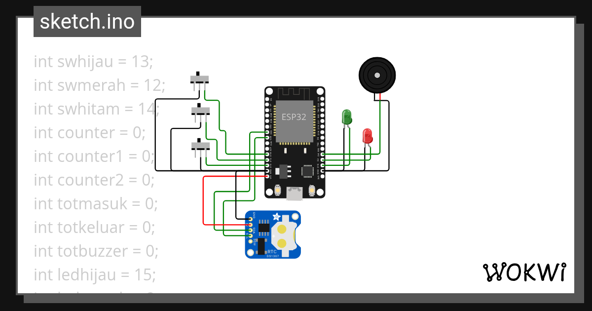 Switch Led Dan Rtc Wokwi Esp32 Stm32 Arduino Simulator