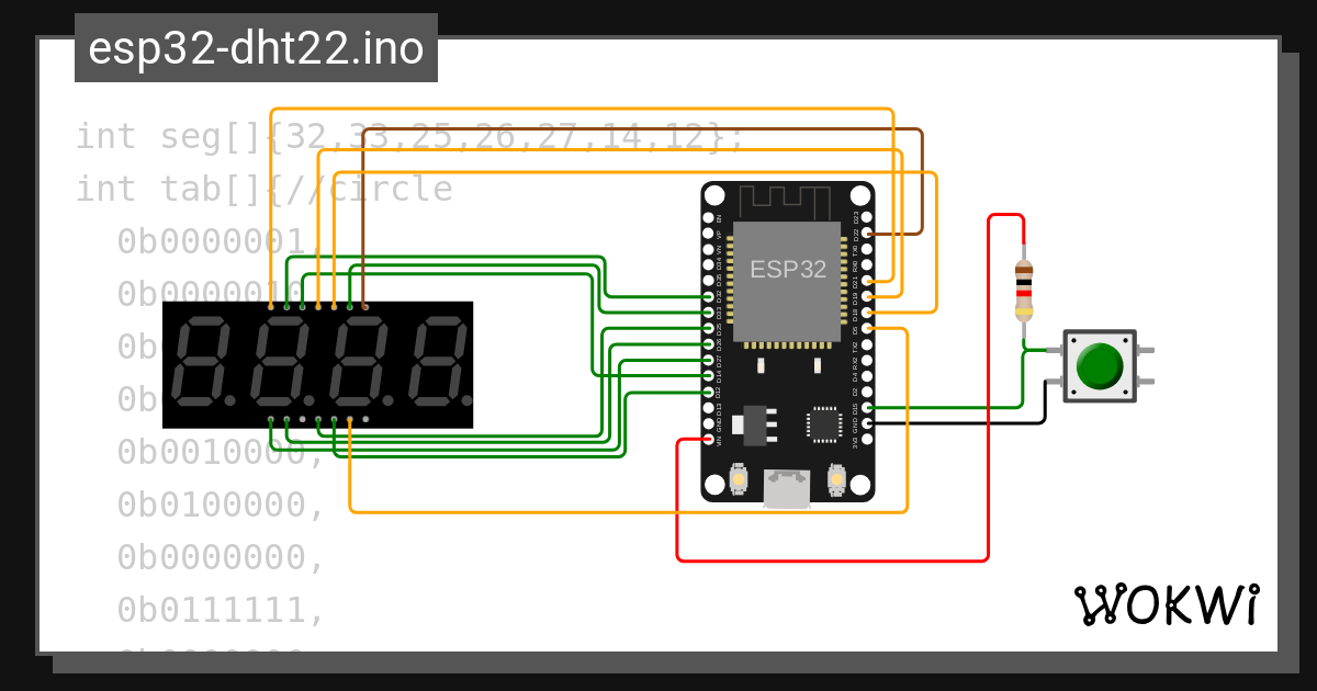 Esp32 4bits Led 繞圈衝能 Wokwi Esp32 Stm32 Arduino Simulator