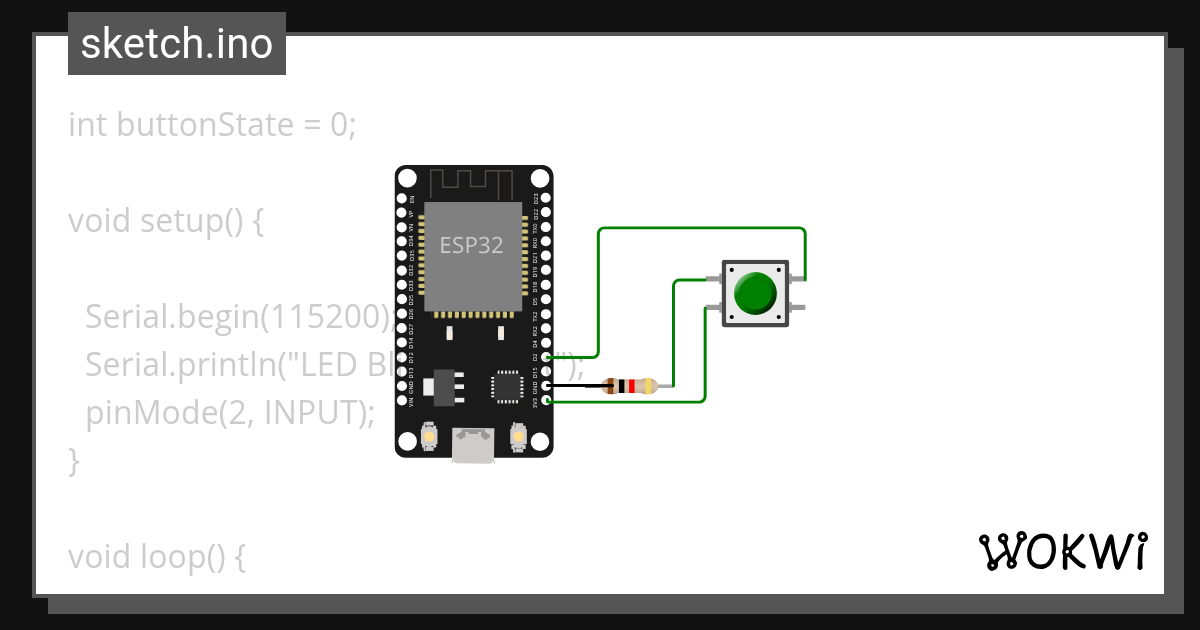 Pushbutton Wokwi Esp32 Stm32 Arduino Simulator 7429