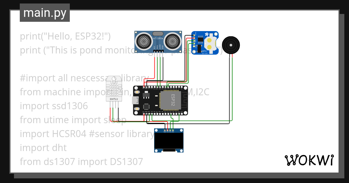 Pond monitoring - Wokwi ESP32, STM32, Arduino Simulator