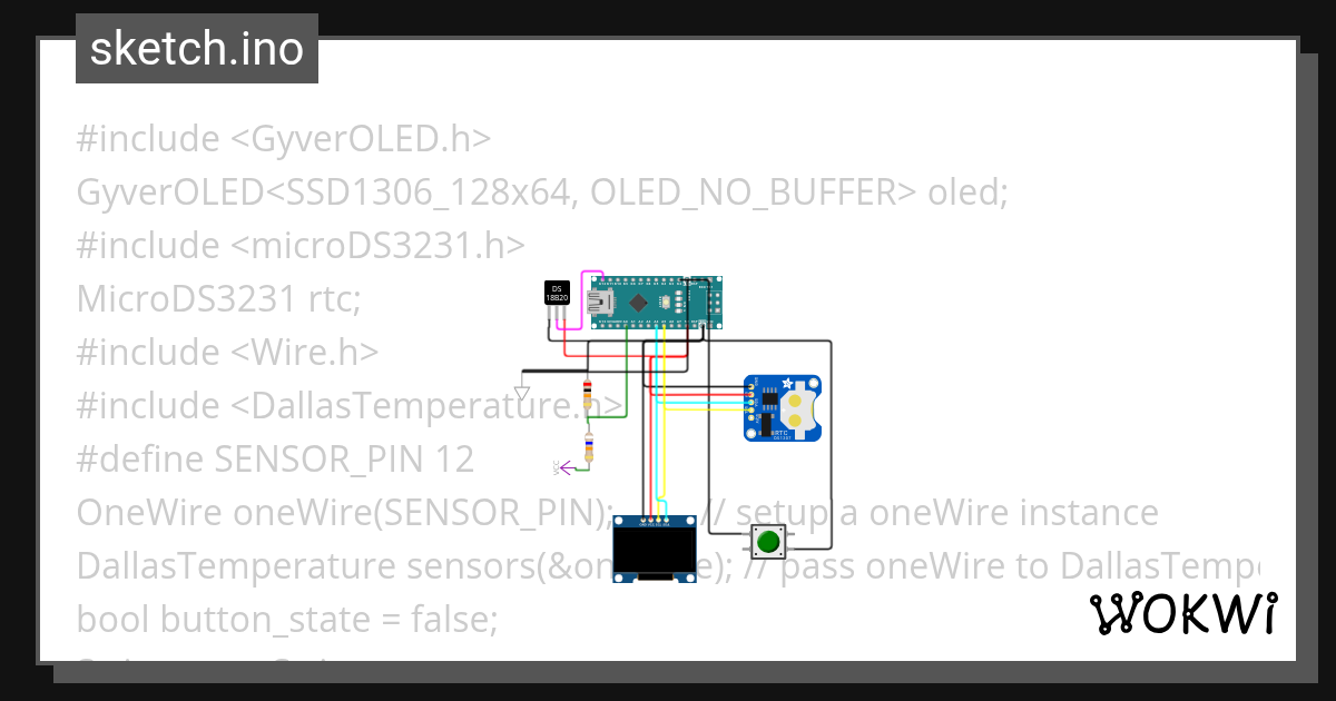 Car meter Case+1button Copy & warning screen - Wokwi ESP32, STM32, Arduino Simulator