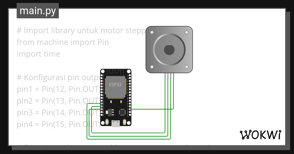 Motor Stepper dengan Micropython - Wokwi ESP32, STM32, Arduino Simulator