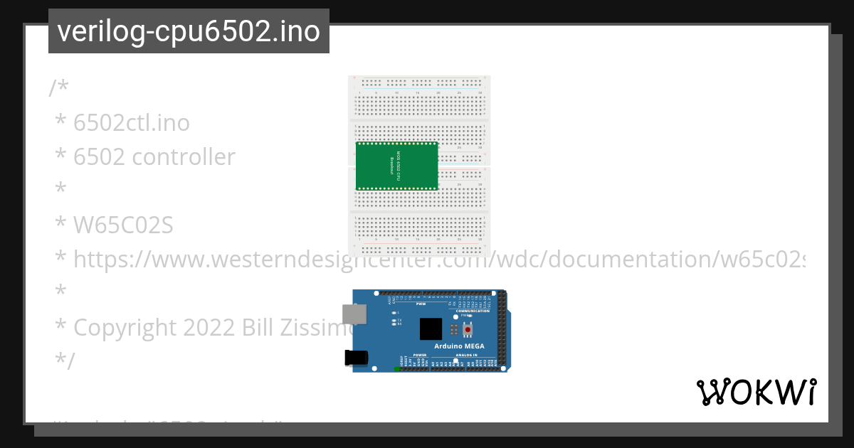 verilog-cpu6502 Copy - Wokwi ESP32, STM32, Arduino Simulator