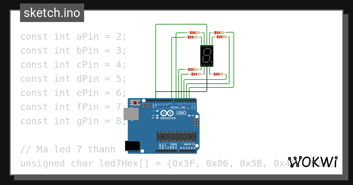 Led 7 Thanh Wokwi Esp32 Stm32 Arduino Simulator 0435