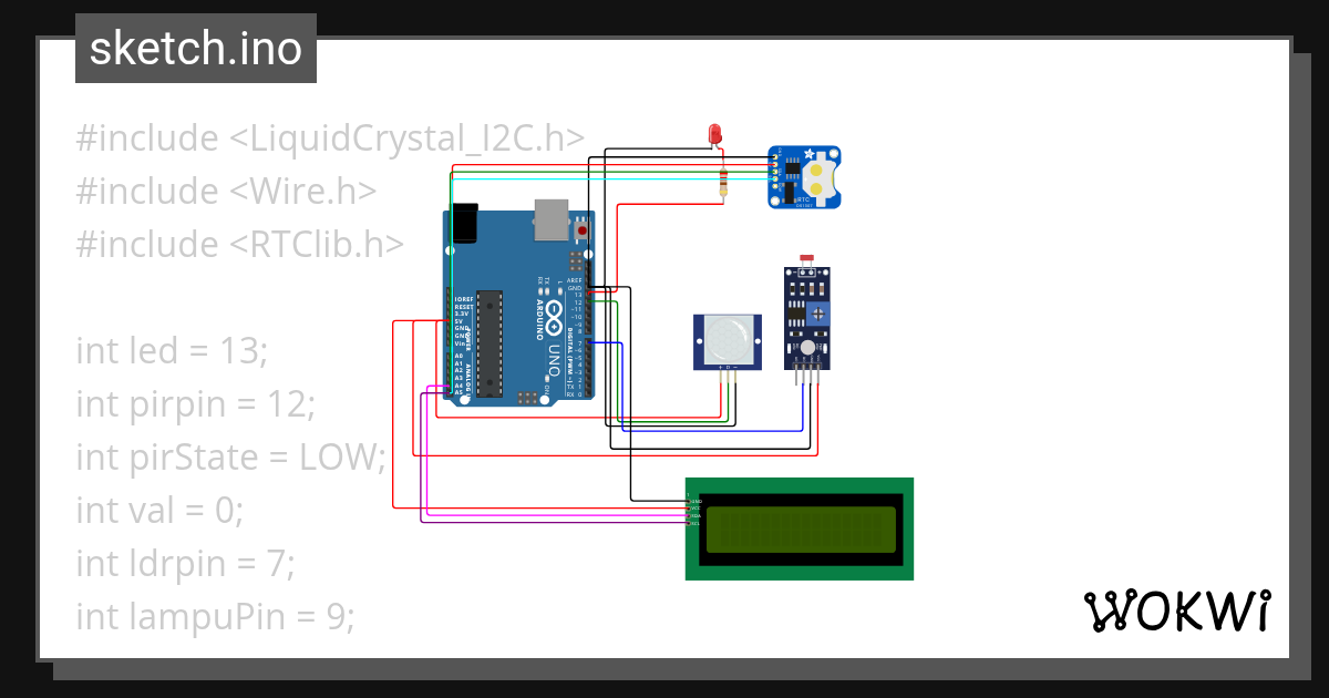 Adzra Gladis_Lampu Otomatis Sensor PIR, LDR dan Suara Copy Copy Copy - Wokwi ESP32, STM32 ...