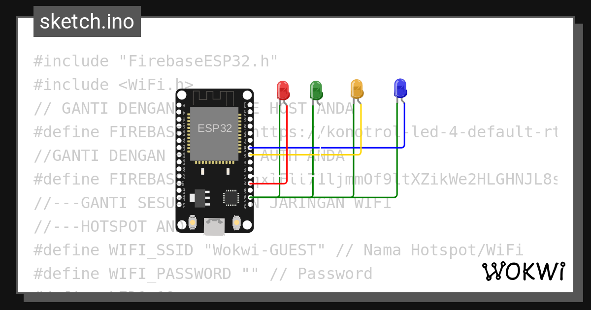 Kontrol Led 4 Wokwi Esp32 Stm32 Arduino Simulator 7435