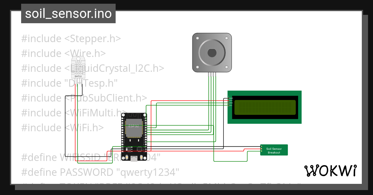 smart irrigation system - Wokwi ESP32, STM32, Arduino Simulator