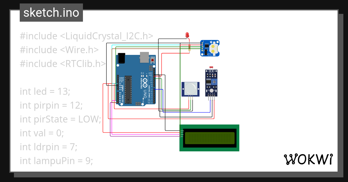 Adzra Gladis_Lampu Otomatis Sensor PIR, LDR dan Lampu Digital Copy Copy - Wokwi ESP32, STM32 ...
