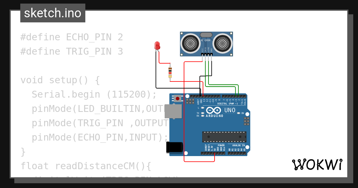 Ultrasonic Sensor With Ardiuno Wokwi Esp32 Stm32 Arduino Simulator 8651