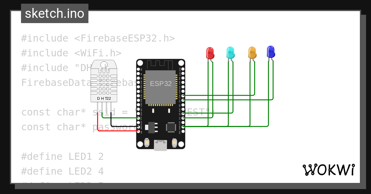 Led And Dht22 Wokwi Esp32 Stm32 Arduino Simulator 8778