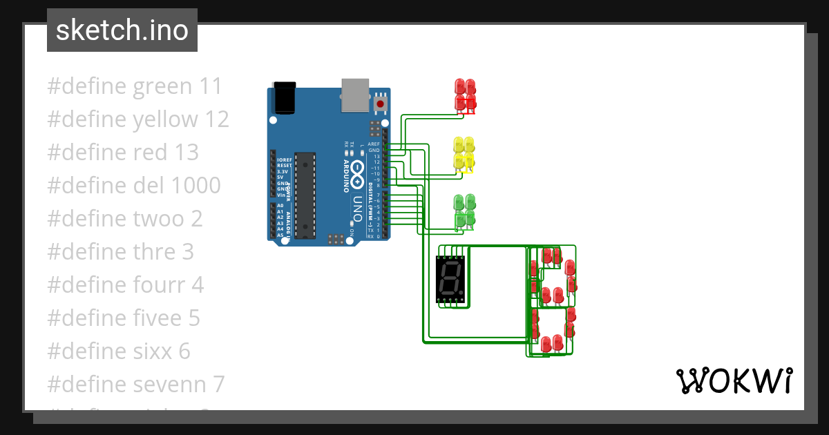 trafic light - Wokwi ESP32, STM32, Arduino Simulator
