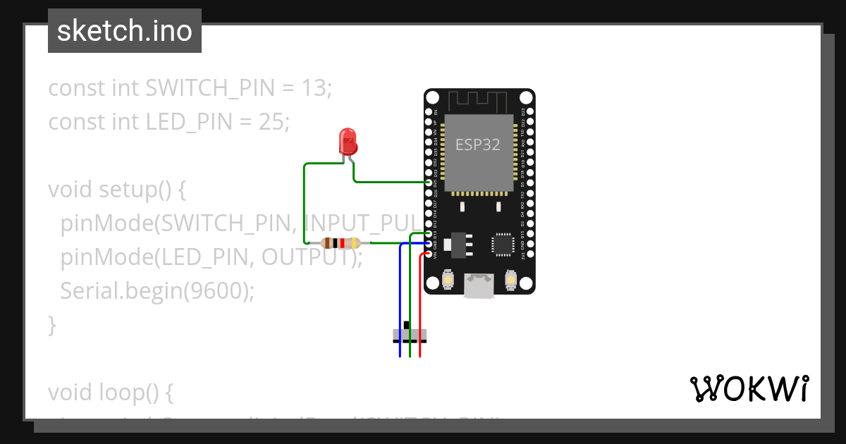 Slide switch - Wokwi ESP32, STM32, Arduino Simulator