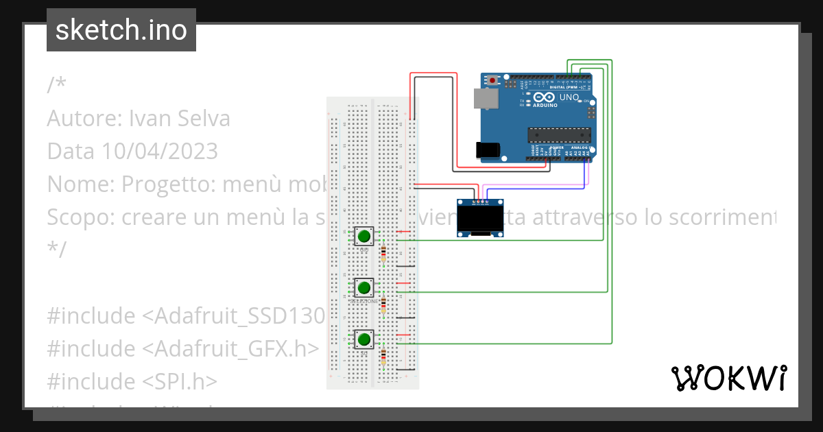 Menudisplayoledmobile Wokwi Esp32 Stm32 Arduino Simulator