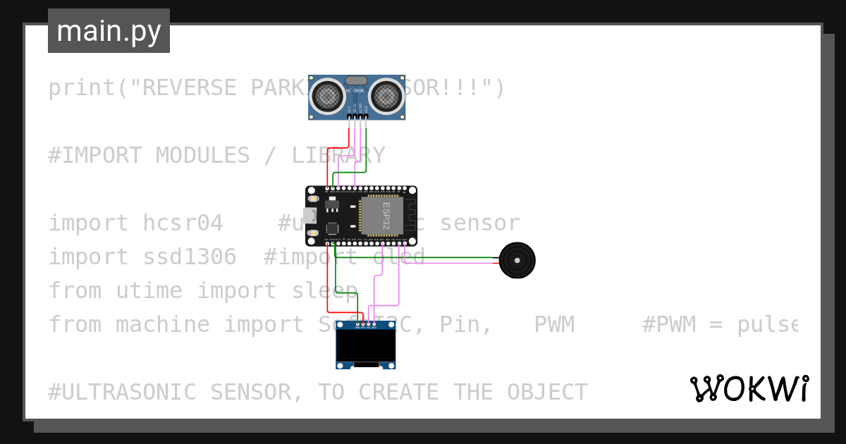 Reverse Parking Sensor Wokwi Esp32 Stm32 Arduino Simulator 0862