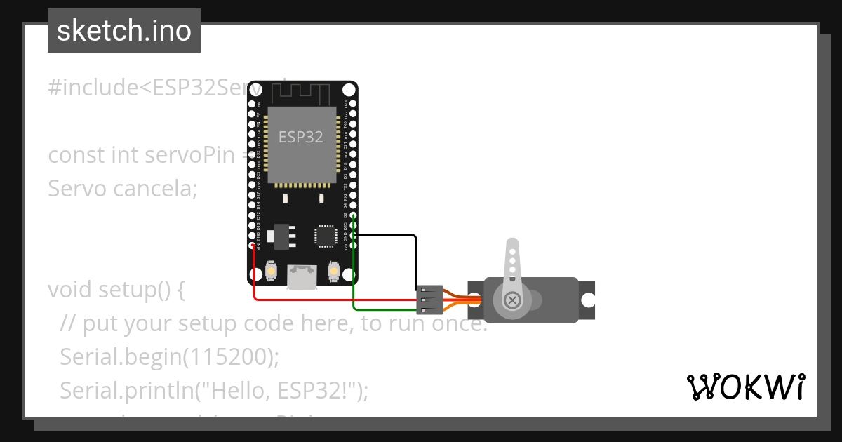 Servo motor(for) - Wokwi ESP32, STM32, Arduino Simulator