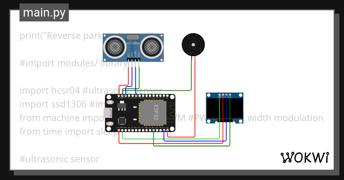 reverse parking new - Wokwi ESP32, STM32, Arduino Simulator