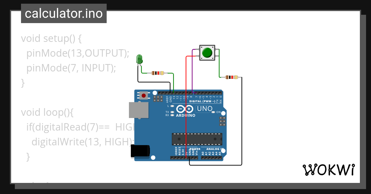 Push Button Led Wokwi Esp32 Stm32 Arduino Simulator