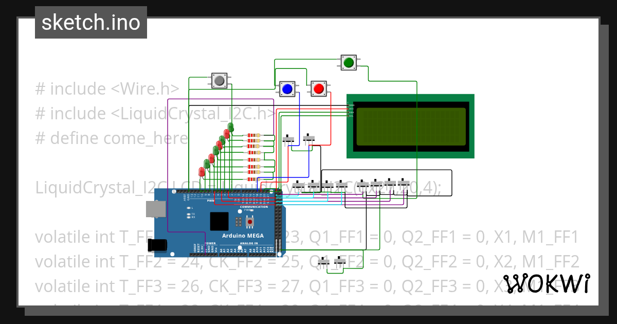 UP Down Counterand 2 - Wokwi ESP32, STM32, Arduino Simulator