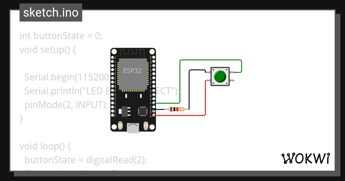 led blink project 2 - Wokwi ESP32, STM32, Arduino Simulator