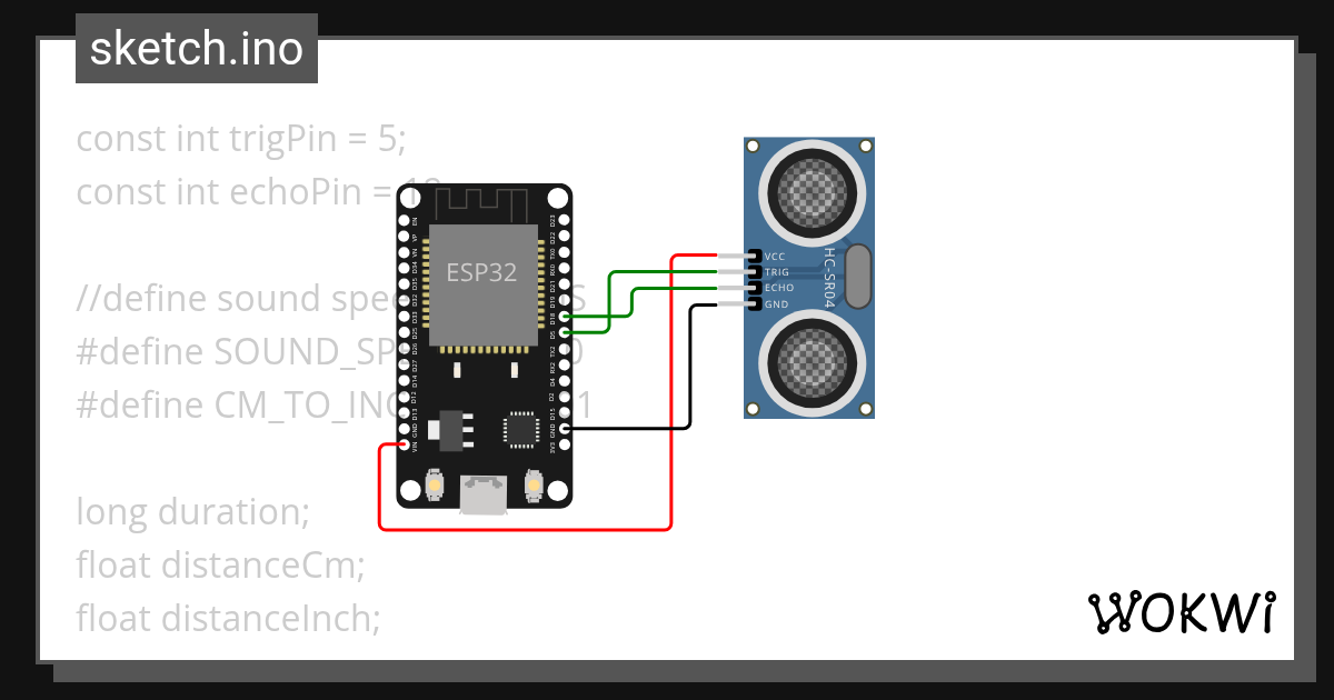 esp32 - Ultrasonic Sensor Copy - Wokwi ESP32, STM32, Arduino Simulator
